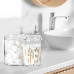 ForPro Professional Collection Acrylic Apothecary Double Canister Set, 28 Oz and 20 Oz Storage Container for Bathroom, Kitchen and Office, 6.25" x 3.7" x 4.6"