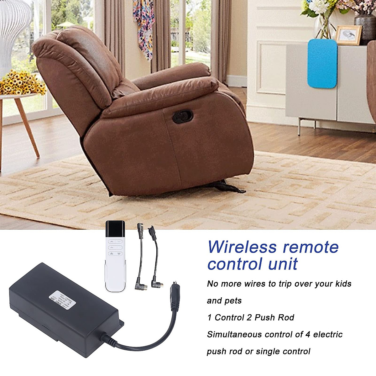 GLOGLOW Recliner Wireless Controller, Recliner Wireless Remote Control 2.4G Single Motor Wireless Remote Control for Reclining Furniture
