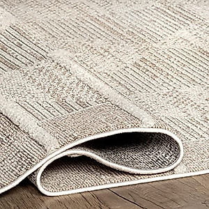 nuLOOM Haida Moroccan Tiles High/Low Tasseled Area