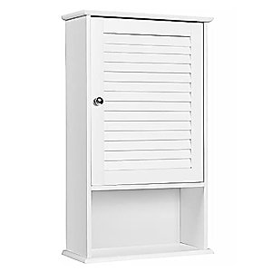 LOKO Bathroom Wall Cabinet, Bathroom Cabinet Wall Mounted with Single Shutter Door and Adjustable Shelf, Small Medicine Cabinet for Living Room, Kitchen or Entryway, 16.5 x 6.5 x 27.5 inches (White)