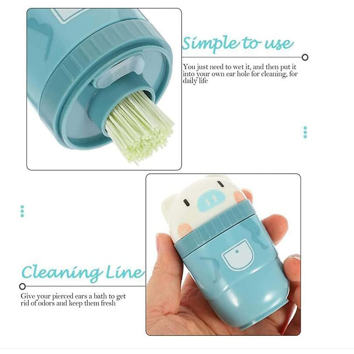 Ujicde 240Pcs Ear Piercing Cleaning Line, Disposable Piercing Aftercare Piercing Cleaning Line, Ear Hole Floss Earrings Hole Care Odor Removal Cleaner Tool for Girls, Women, Men (Color : Pink)