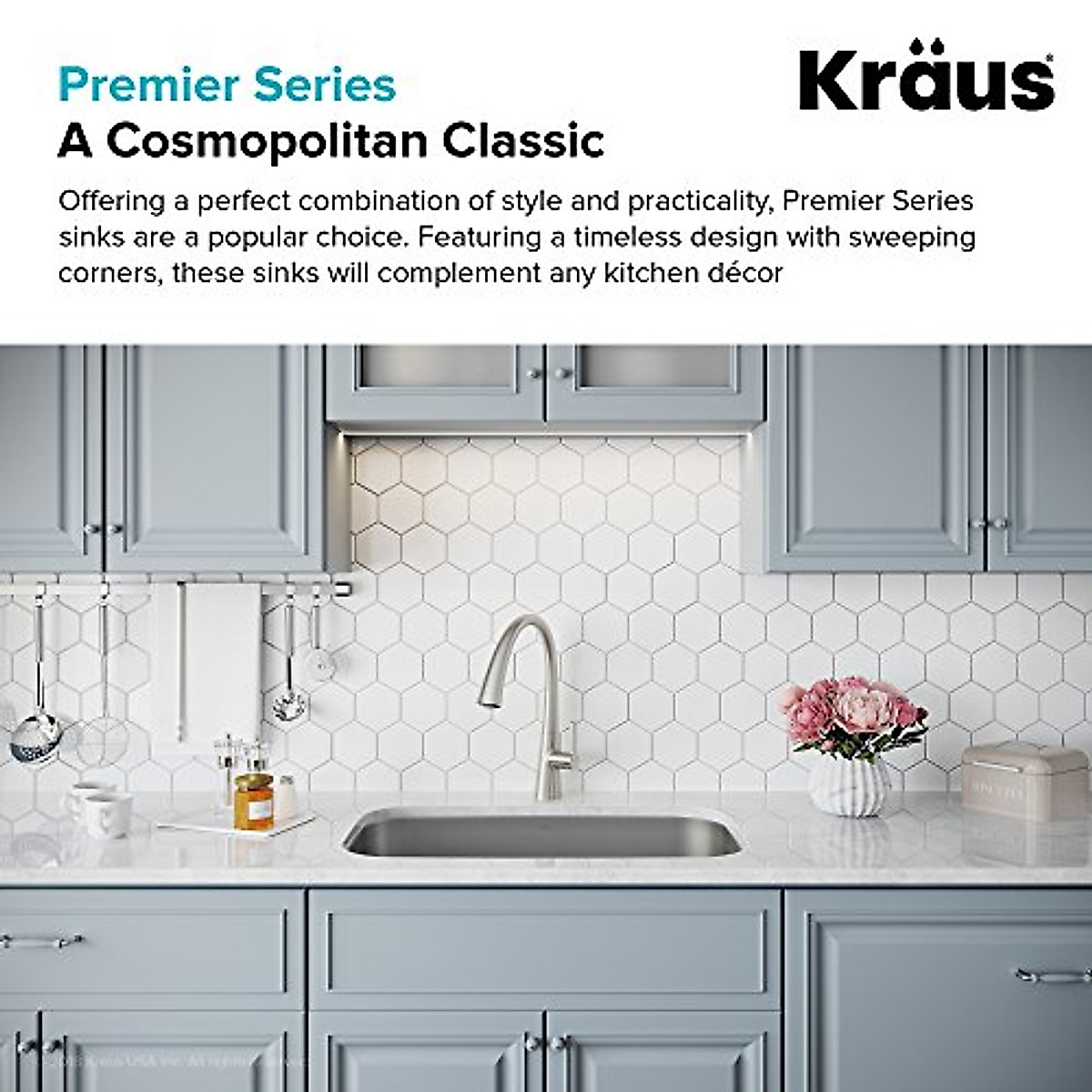 KRAUS Premier 31 ½-inch 16 Gauge Undermount Single Bowl Stainless Steel Kitchen Sink with WasteGuard™ Continuous Feed Garbage Disposal, KBU14-100-75MB