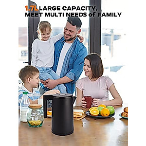 JOYHILL Electric Kettle Temperature Control,6 Variable Temperature Tea Kettle, Stainless Steel Interior 12 Hours Keep Warm,1500W Hot Water Boiler with STRIX Thermostat and Boil-Dry Protection,Black