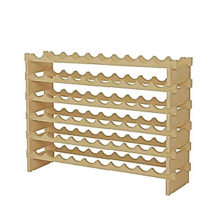 DlandHome 60 Bottle Capacity Stackable Storage Wine Rack 6-Tier Standing Bottles Wood Storage Shelf DUS-BY-WS002