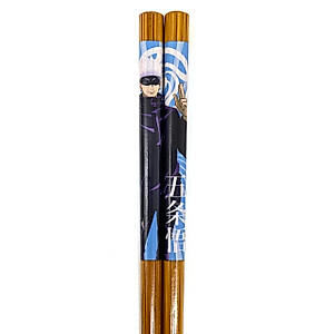 JUST FUNKY Jujutsu Kaisen Chopsticks Set of 2 - Yuji Itadori and Satoru Gojo Chopsticks - Jujutsu Kaisen Merch Includes 2 Sets of Bamboo Chopsticks - 8.85 Inches Long Anime Chopsticks