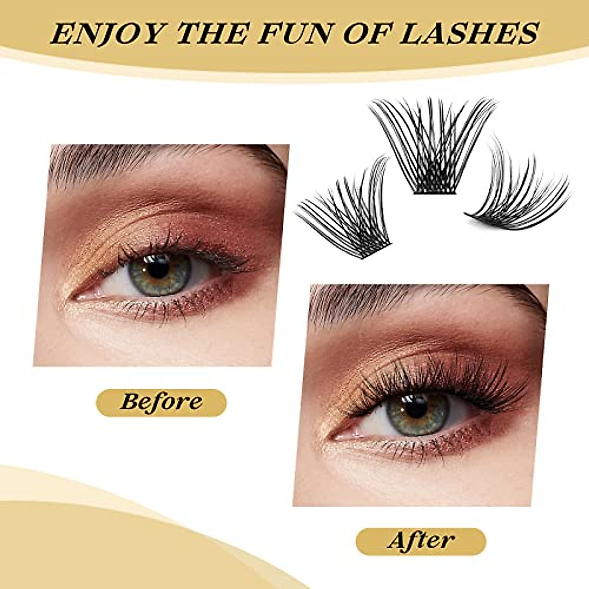 QUEWEL Lash Clusters 480 Pcs Individual Lashes Mix10-18mm Cluster Lashes Practical Soft Comfortable DIY Lash Extensions Lasting Enlarged Eyes (Mega-Mix10-18)
