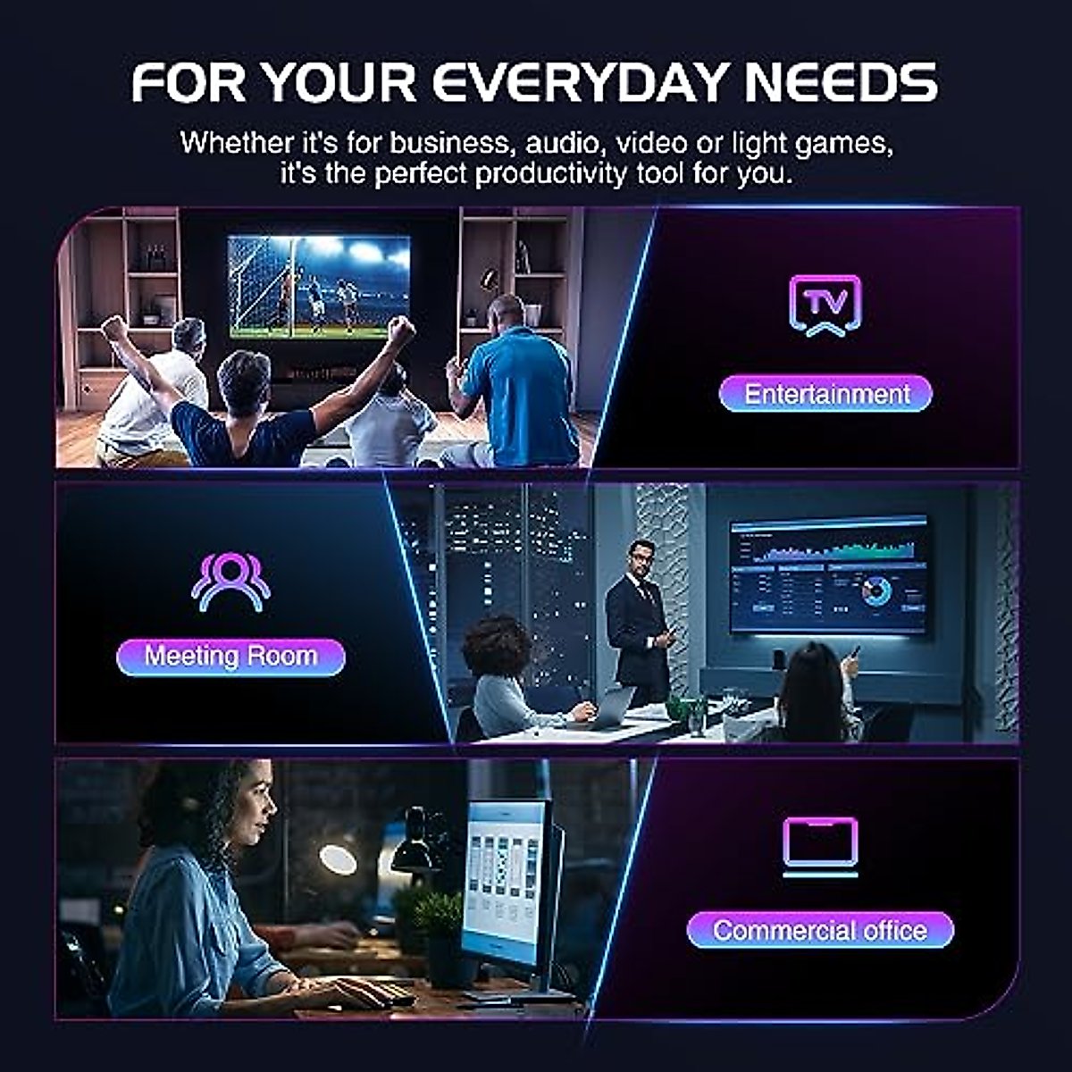 Mini PC RGB AK1 Plus, Intel N95(up to 3.4GHz) 12th Gen Processor Mini Desktop Computer, 16GB RAM 512GB SSD, Dual 4K HDMI, Windows 11 Small PC, 2.4/5G WiFi, Bluetooth, Business/Office/HTPC