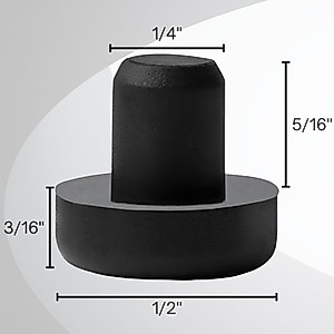 Project Patio Swivel Rocker Chair 1/2" Nylon Stem Bumper Outdoor Furniture Floor Protector Feet - 25 Pack - Black