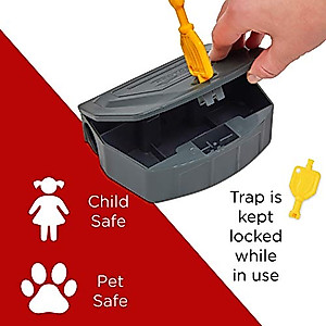 Redtop Mouse Trap Bait Station Refillable Indoor Outdoor Pet Safe (Black)