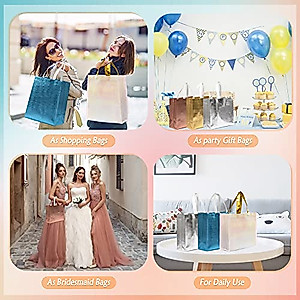 25Pcs Large Gift Bags for Present Birthday Party Wedding Reusable Gift Bag Gold Rose Gold Blue Silver Giant Gift Bags Cloth Non-woven Fabric Gift Bags Bulk for Christmas Present Wrapping Big Size 12.59 x 4.72 x 11 Inch