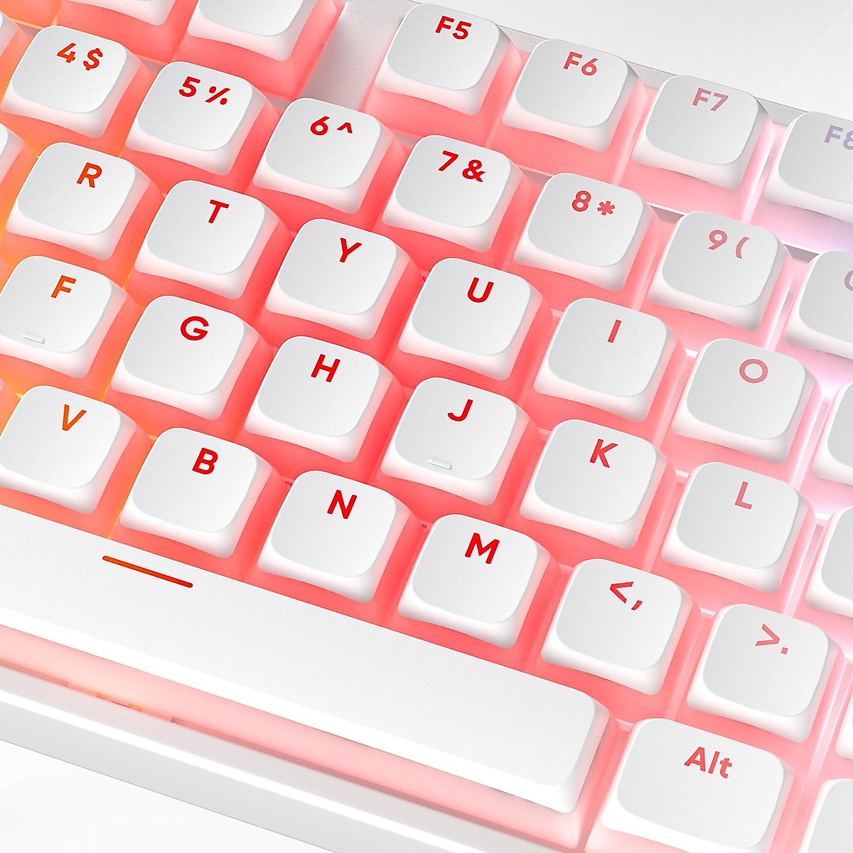 Ussixchare PBT Pudding Keycaps Set 117 Keys, Double Shot Translucent XDA Profile for ISO & ANSI Layout 61/68/84/87/104 Keys Mechanical Keyboard