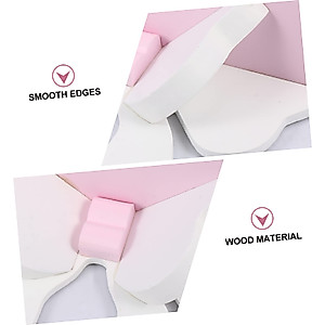 TOVINANNA Wood Floating Shelf, Cute Wooden Bow Tie Rack for Wall, 7.9" Folating Storage Shelves Kawaii Princess Room Decor for Bedroom, Office