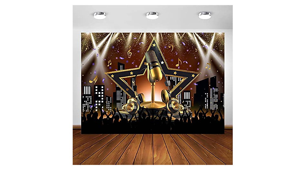Avezano 7x5ft Karaoke Party Backdrop | Photo Booth Background