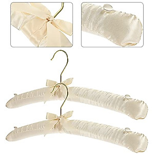 Garneck 10pcs Hanger Bridal Coats with Shoulder Costume for Coat Heavy Bridesmaid Shop Dress Pant Non- Bump Slip Satin Non- Slip Sponged No Skirt Covers Canvas Anti Silk