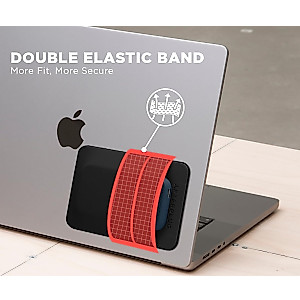 Afterplug 2-Pocket Pouch for Laptop with Reusable Adhesive, for Portable External SSD SanDisk, Samsung T7, Crucial X8, Apple Magic Mouse, Ledger Nano, USB Cable - Black