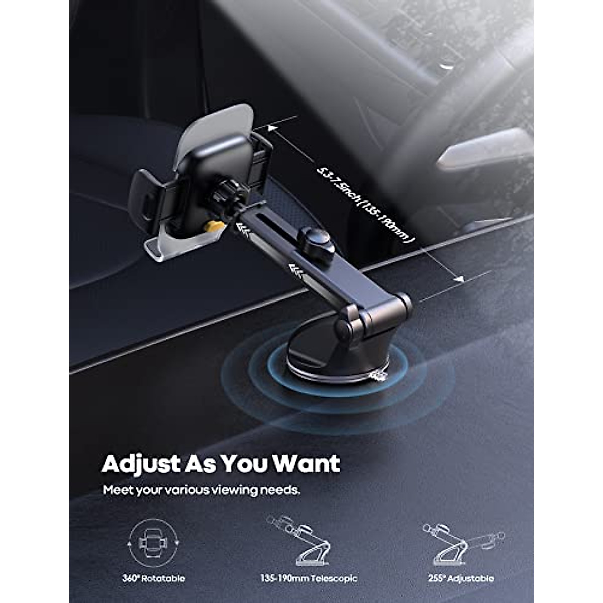 Lamicall Car Suction Cup Phone Holder & Cell Phone Stand