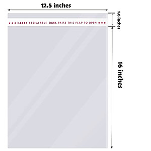 UltraOutlet 12x16 inches Large Resealable Cellophane Bags for Packaging Products, 200ct Plastic Clear Self-sealing Gift Bags Self-Adhesive Sealing Plastic Bags in Bulk for Gifts and Clothes, 200 pcs