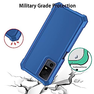 HAIJ for TCL 40 XL case, with Tempered Glass Screen Protector 360 Full-Body Soft TPU Bumper Shockproof Silicone Protective Phone Cover Case for TCL 40XL 6.75" 2023 (Blue)