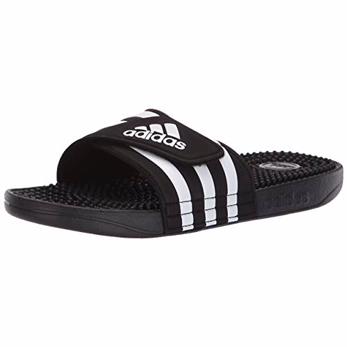 adidas Women's Adissage Slides Sandal, Black/White/Black, 7
