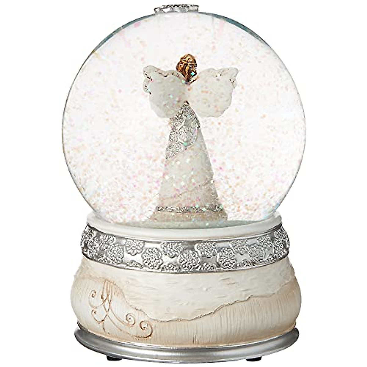 Pavilion Gift Company 82304 Elements Friends Angel Musical Waterglobe, 6-Inch/100mm, Inscription Friends Open Their Hearts Share Their Lives, Care Forever , White