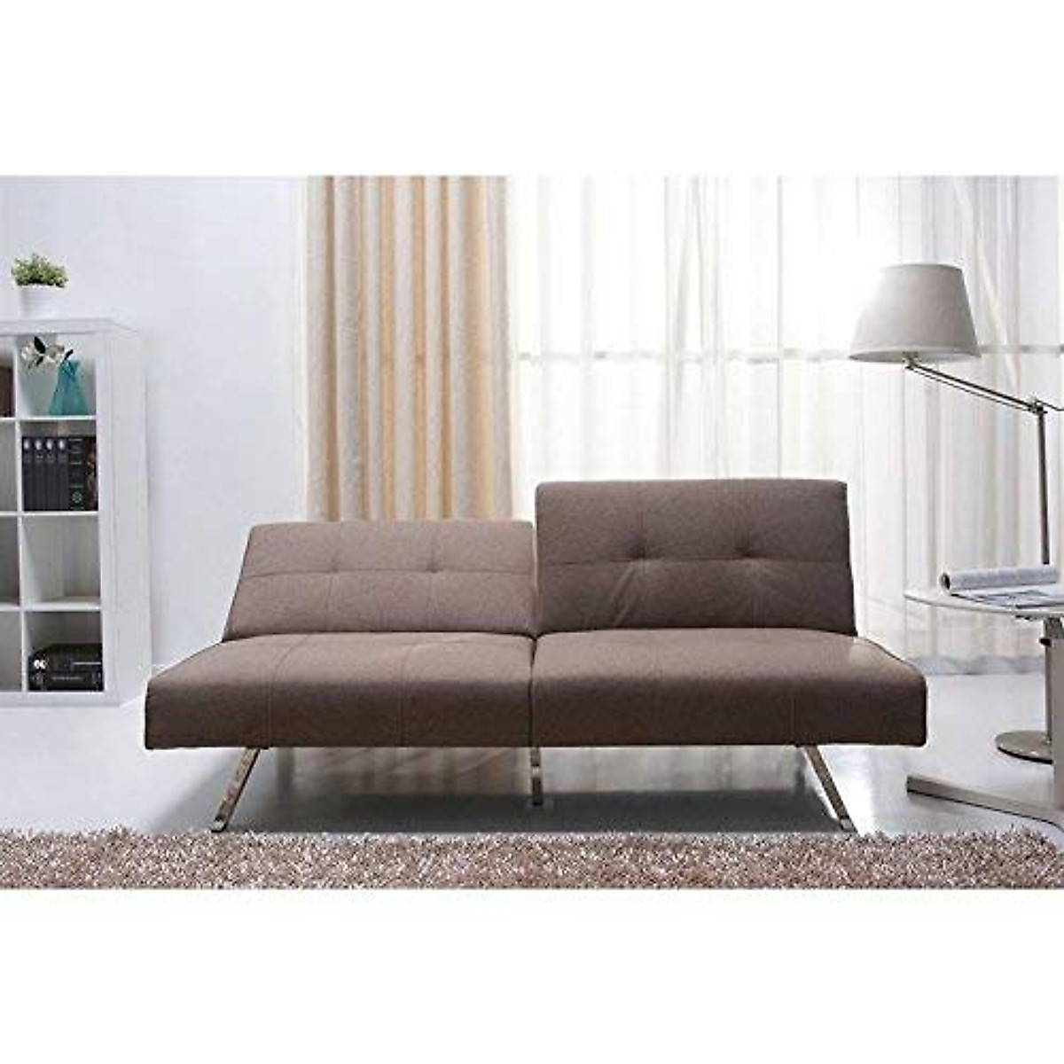 Gold Sparrow Victorville Foldable Futon Sofa Bed, Mocha