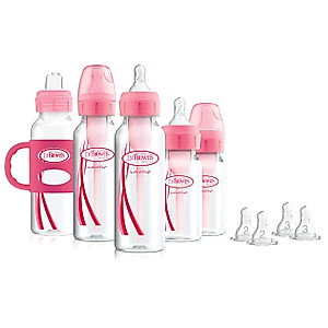 Dr. Brown's Baby First Year Transition Options Baby Bottles Gift Set, Pink