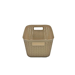 IPP 4 Pack Plastic Rattan Type Organizer Baskets (Beige)