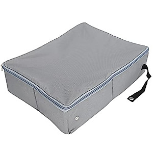 Cat Litter Box, Lightweight Foldable Oxford Cloth Pet Toilet Tray for Travel(Grey, L)