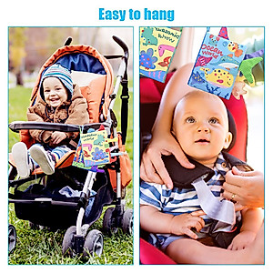 JIELISI Soft Baby Cloth Books, 3 PCS Nontoxic Fabric Soft Books for Babies Touch and Feel Crinkle Tail Books Baby Books Toys Infants & Toddler Early Development Interactive Toys, Boy Girl Unisex Gift