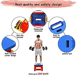 Kids Folding Step Stool for Toddlers Bathroom Sink – Safety Lock to Stable（1 Pack = Red+Blue）