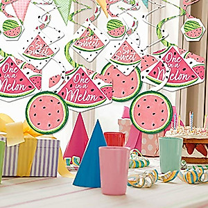 Big Dot of Happiness Sweet Watermelon - Fruit Party Hanging Decor - Party Decoration Swirls - Set of 40