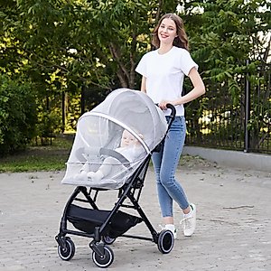 DUOMI Mosquito Net for Stroller,Encrypted Stroller Mosquito Net Full Cover with Double Zipper, Breathable & Foldable Netting for Baby Stroller Mosquito Net