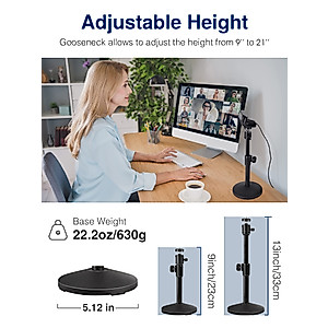 Puroma Webcam Stand Goose-Neck Mount Stand Upgraded Desktop Stand for Logitech Webcam C922 C930e C920S C920 C615 and Other Webcam with 1/4" Thread