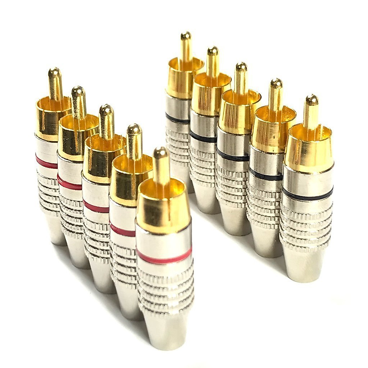 CESS RCA Plug Solder Gold Audio Video Connectors (10 Pack)