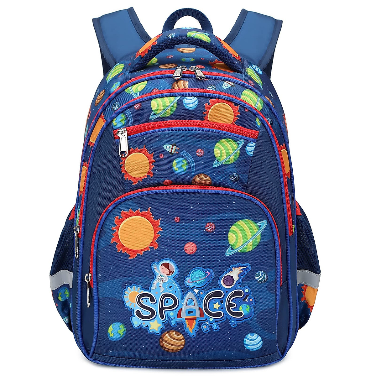 Moonmo School Backpack Kids Bookbag Elementary Preschool Kindergarten Supplies for Boys,16 inch boys school backpack with compartments for 5+ (Blue Space)