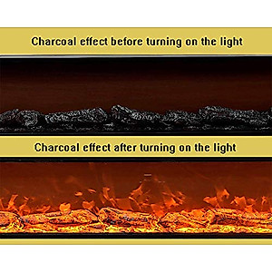 JYCCH Electric Fireplace Wall-Mounted 700mm Built-in Electric Fireplace Electric Fireplace Portable Electric Stove with Realistic Wood fire Flame Effect Adjustable tat overheating