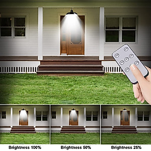 Vincent Solar Pendant Lights, Outdoor Waterproof Solar Powered LED Pendant Lights with Remote Control, Hanging Bright Shed Lights for Home Garden Patio Porch Barn Storage Lighting(Cool White)