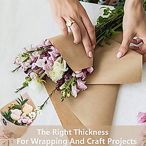 Shinok Brown Kraft Paper Roll - 15" x 33'(400 ") Brown Wrapping Paper for Packing Moving Small Craft Paper Roll for Gift Wrapping, Art