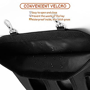 Rabbit Hay Feeder Bag, Hay Holder Storage for Rabbit Guinea Pig Bunny, Light Black Hanging Feeding Hay 600D Oxford Cloth Fabric 2 Pcs
