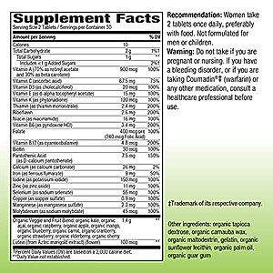 Nature's Way Alive! Garden Goodness Multivitamin for Women, High Potency B-Vitamins to Support Cellular Energy*, 1 Serving Veggies & Fruits**, 60 Tablets