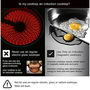 Lazy K Induction Cooktop Mat - Silicone Fiberglass Scratch Protector - for Magnetic Stove - Non Slip Pads to Prevent Pots from Sliding During Cooking (9.4 inches)