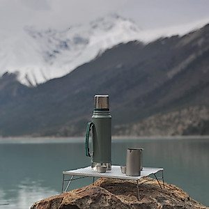 iClimb Mini Solo Folding Table Ultralight Compact for Backpacking Camping Hiking Beach Picnic (Gunmetal, L)