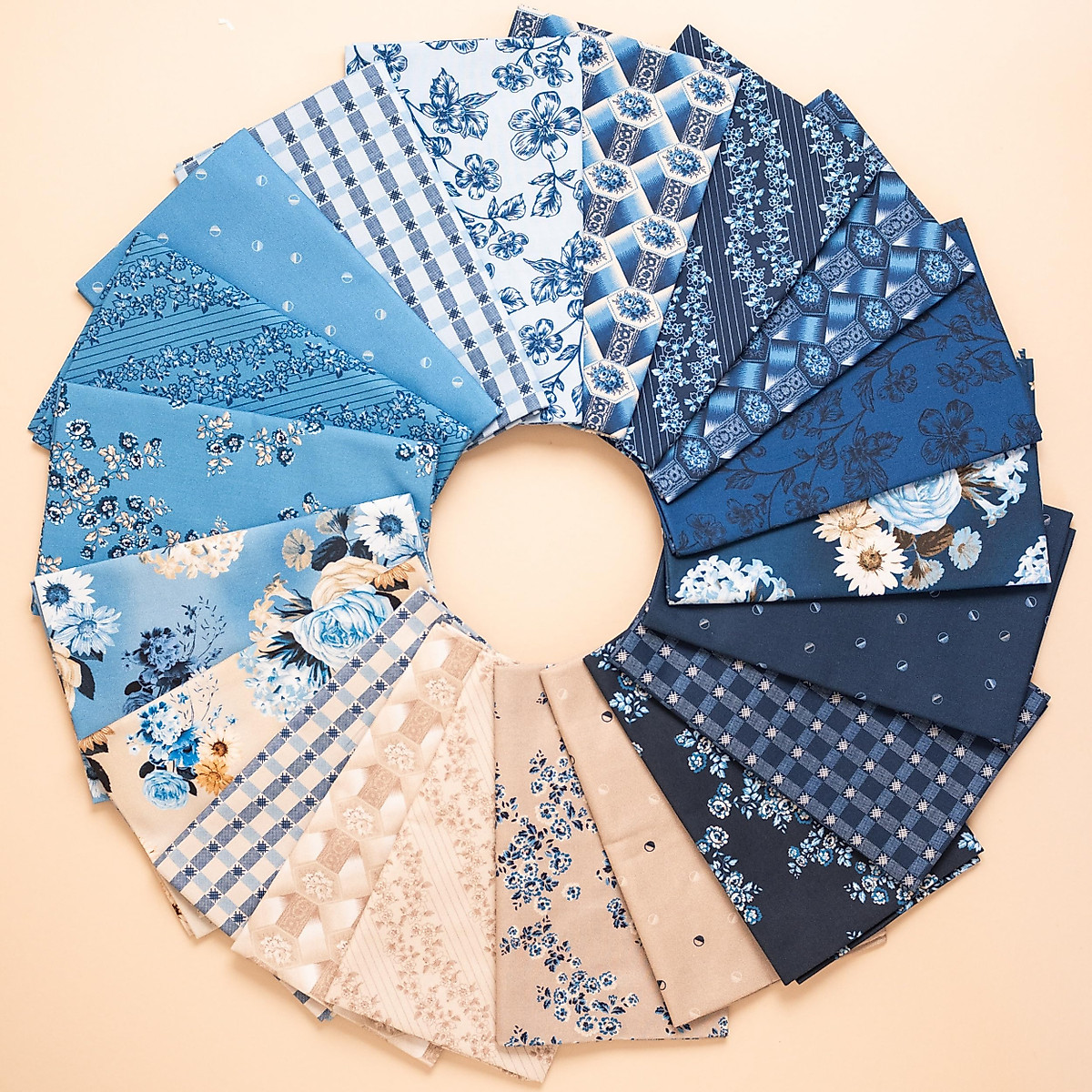 True Fabrics Bellflower Precut Fabric (Fat Quarter Bundle) - 20 pcs in 18" x 22" cuts