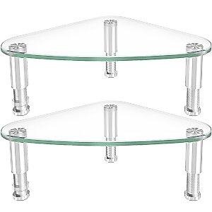 Hemudu 2 Pack Computer Monitor Riser | Triangle Desktop Universal Corner Stand for Computer Monitor & Laptop HD01T-203