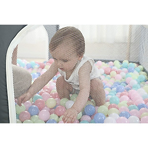 Baby Playpen, Extra Large Playard for Toddlers, 29+ sq. ft Space, Kids' Safety Playard & Activity Center, Large Ball Pit for Indoor & Outdoor, Portable Anti-Fall Playpen for Infants (Grey)