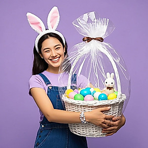 Morepack Cellophane Bags,18x30 Inch 20PCS Cellophane/Cello Wrap for Gift Baskets, Clear Basket Bags