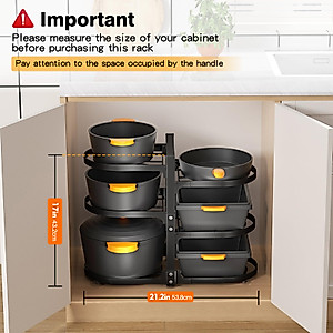 ARSTPEOE Mega Clearence Sale Half Save 6Tier, Pot and Pan Organizer for Cabinet, Pan Organizer Rack for Cabinet, Pot Organizer Rack for Under Cabinet, Pot Lid Organizer for Cabinet, Black