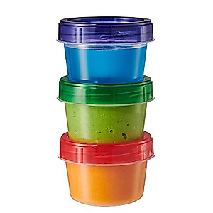 Elegant Disposables Baby Food Storage Containers 4 oz Food Storage Jars with Color Twist Lids Plastic Freezer Storage Pack of 24