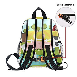 Glaphy Custom Kid's Name Backpack, Farm Animals Horse Cow Pig Toddler Backpack for Daycare Travel, Personalized Name Preschool Bookbags for Boys Girls