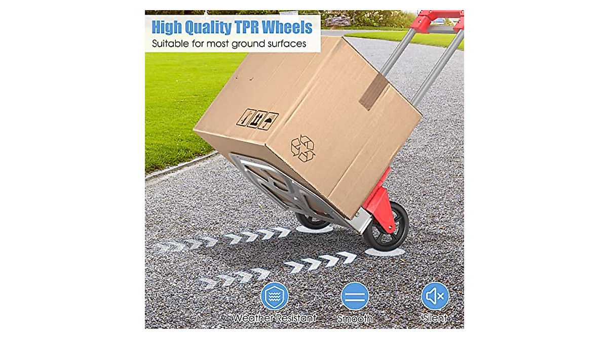 Goplus Folding Hand Truck - Lightweight & Portable Dolly Cart